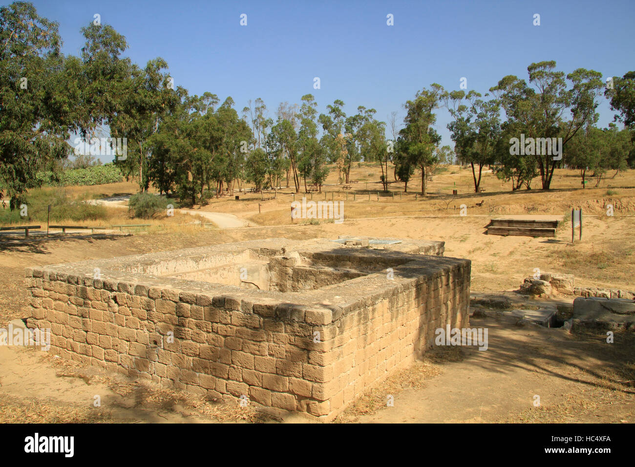 Israel, Negev, the Water Wells road in Beeri forest, a Water Wheel well ...