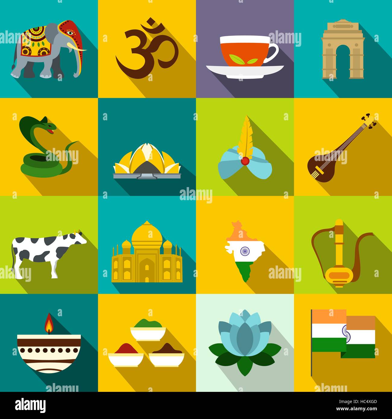 India icons flat Stock Vector Image & Art - Alamy