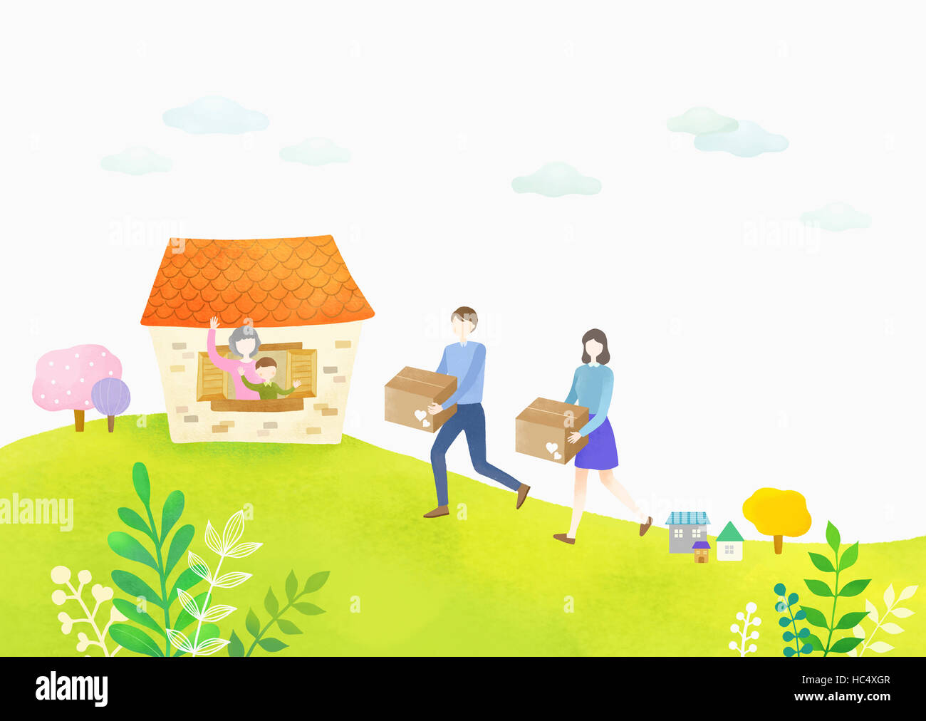 Helping needy neighbors Stock Photo - Alamy