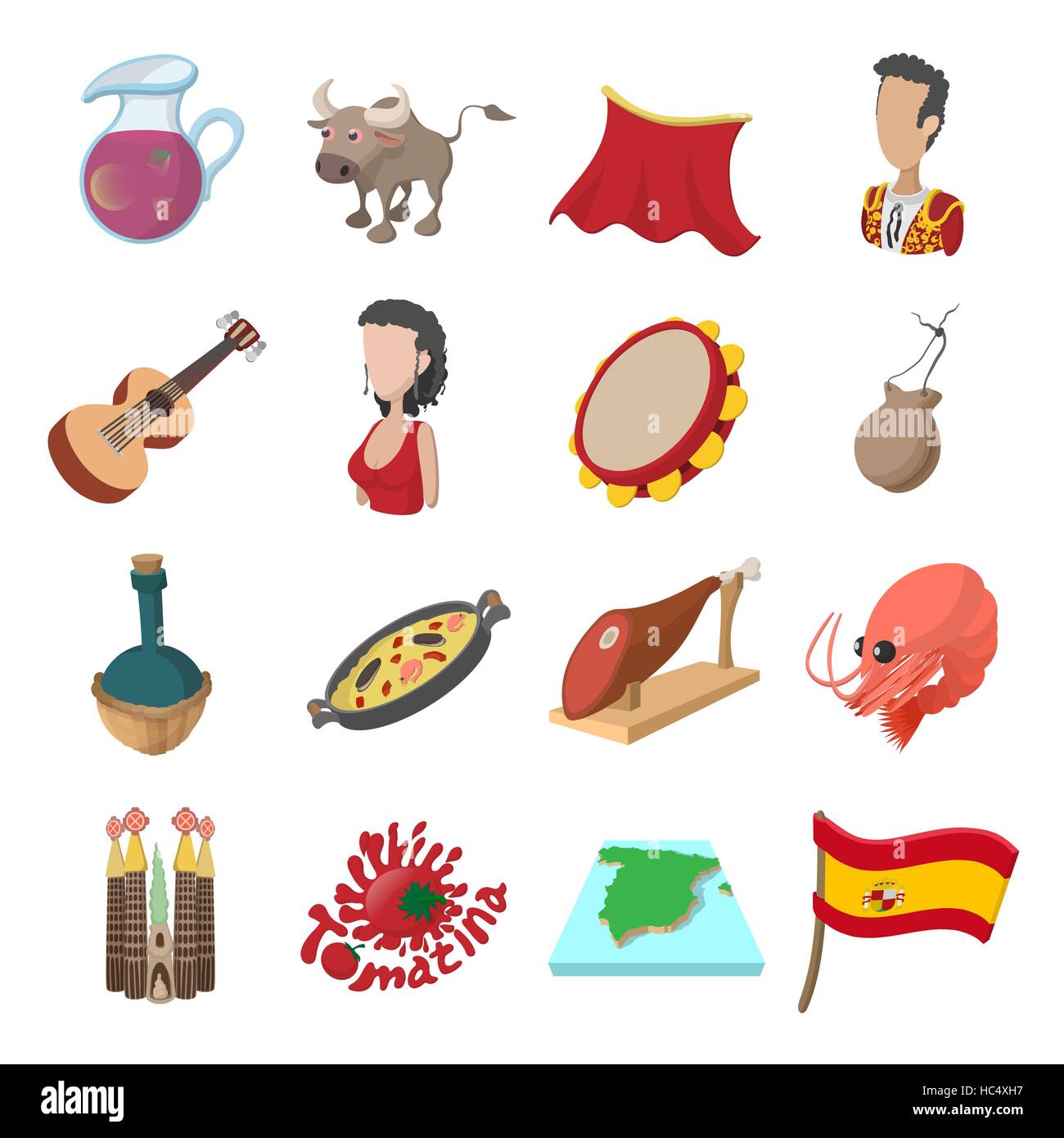 Spain icons cartoon Stock Vector Image & Art - Alamy