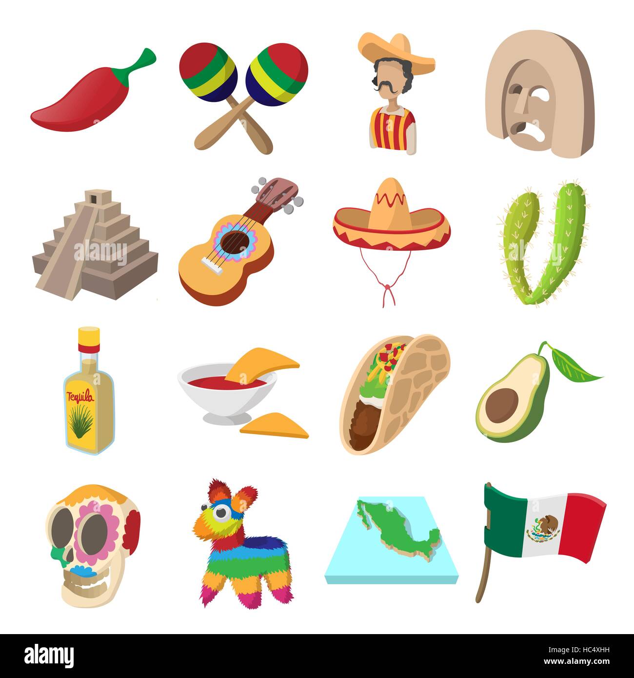 Mexico icons cartoon Stock Vector Image & Art - Alamy