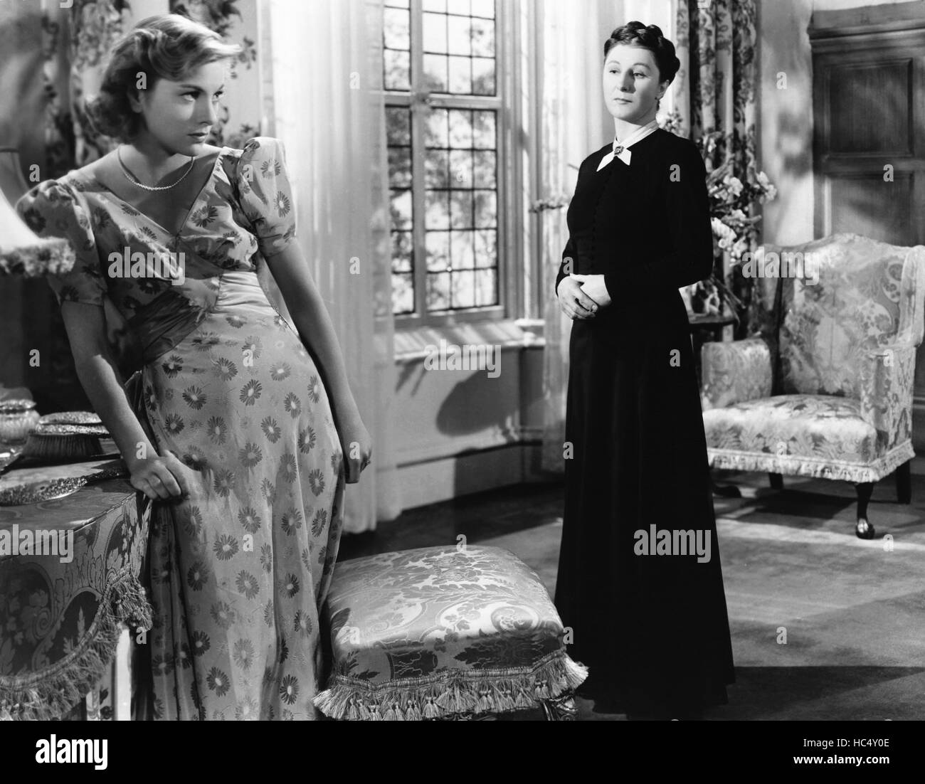 REBECCA, from left: Joan Fontaine, Judith Anderson, 1940 Stock Photo ...