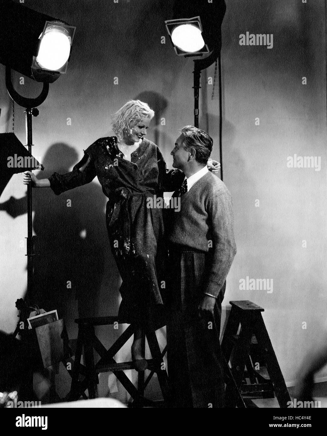 RECKLESS, Jean Harlow, director Victor Fleming, on-set, after scene cut ...