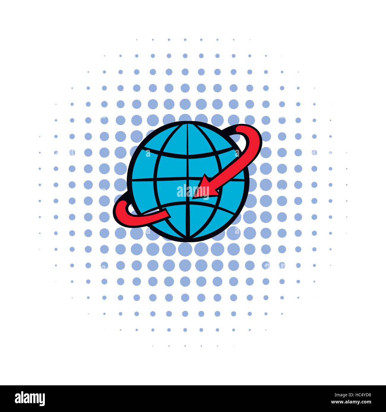 Flight around the world comics icon Stock Vector Image & Art - Alamy