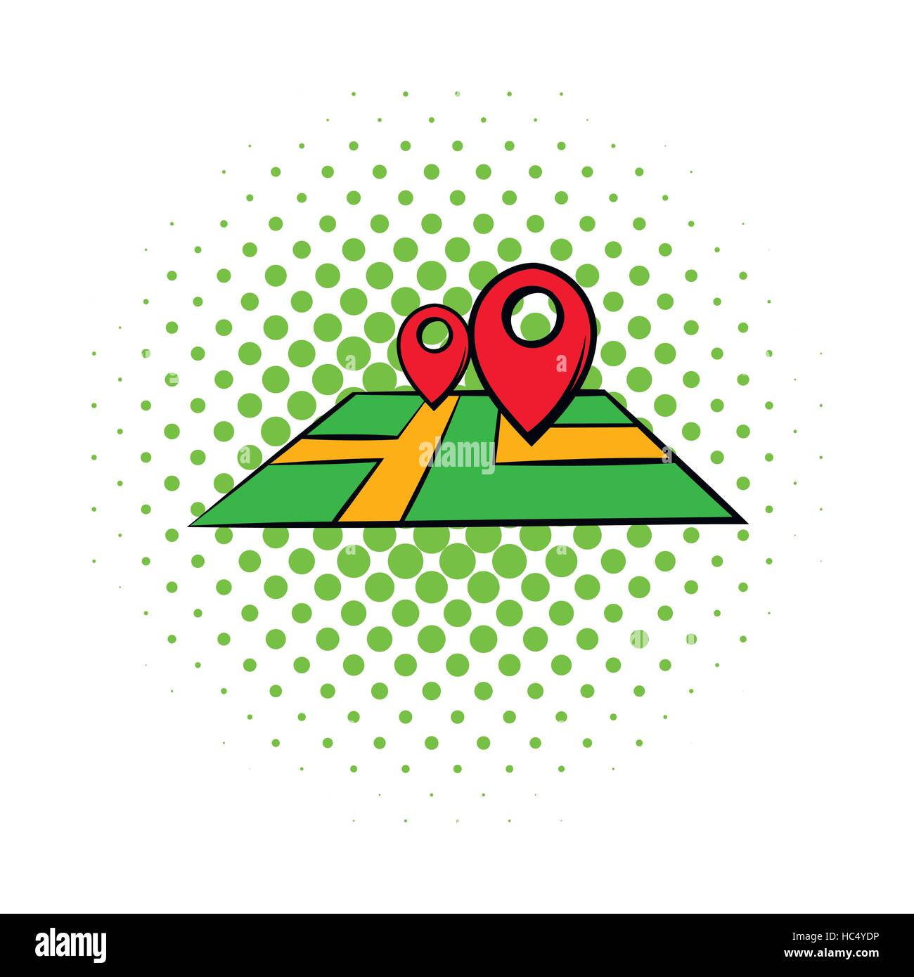 Map route comics icon Cut Out Stock Images & Pictures - Alamy