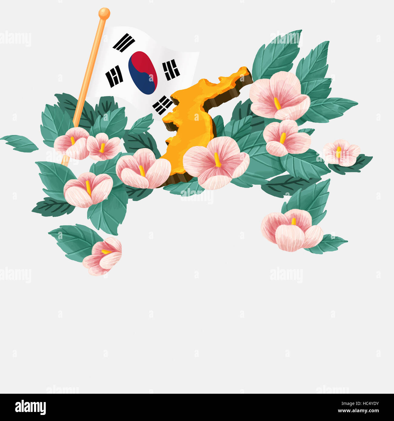 Map rose sharon korean hi-res stock photography and images - Alamy