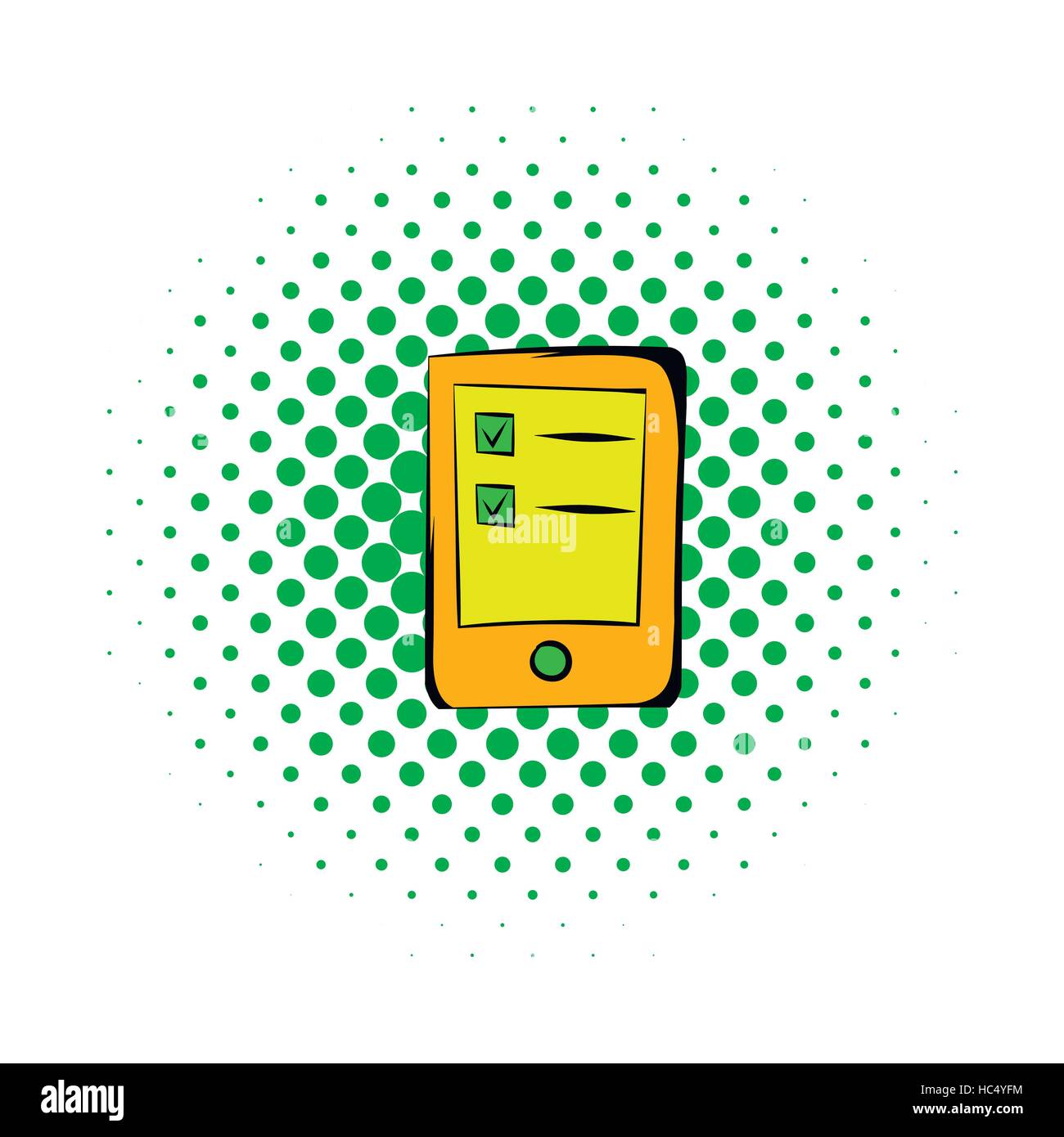 Tablet with the objectives of comics icon Stock Vector Image & Art - Alamy