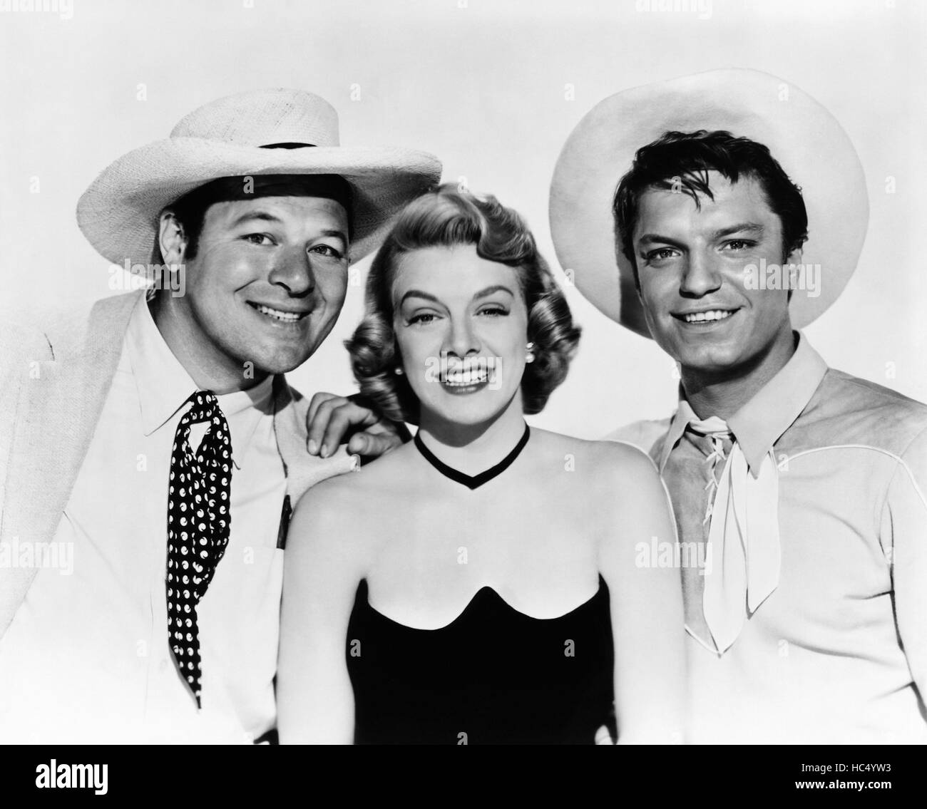 RED GARTERS, from left, Jack Carson, Rosemary Clooney, Guy Mitchell ...