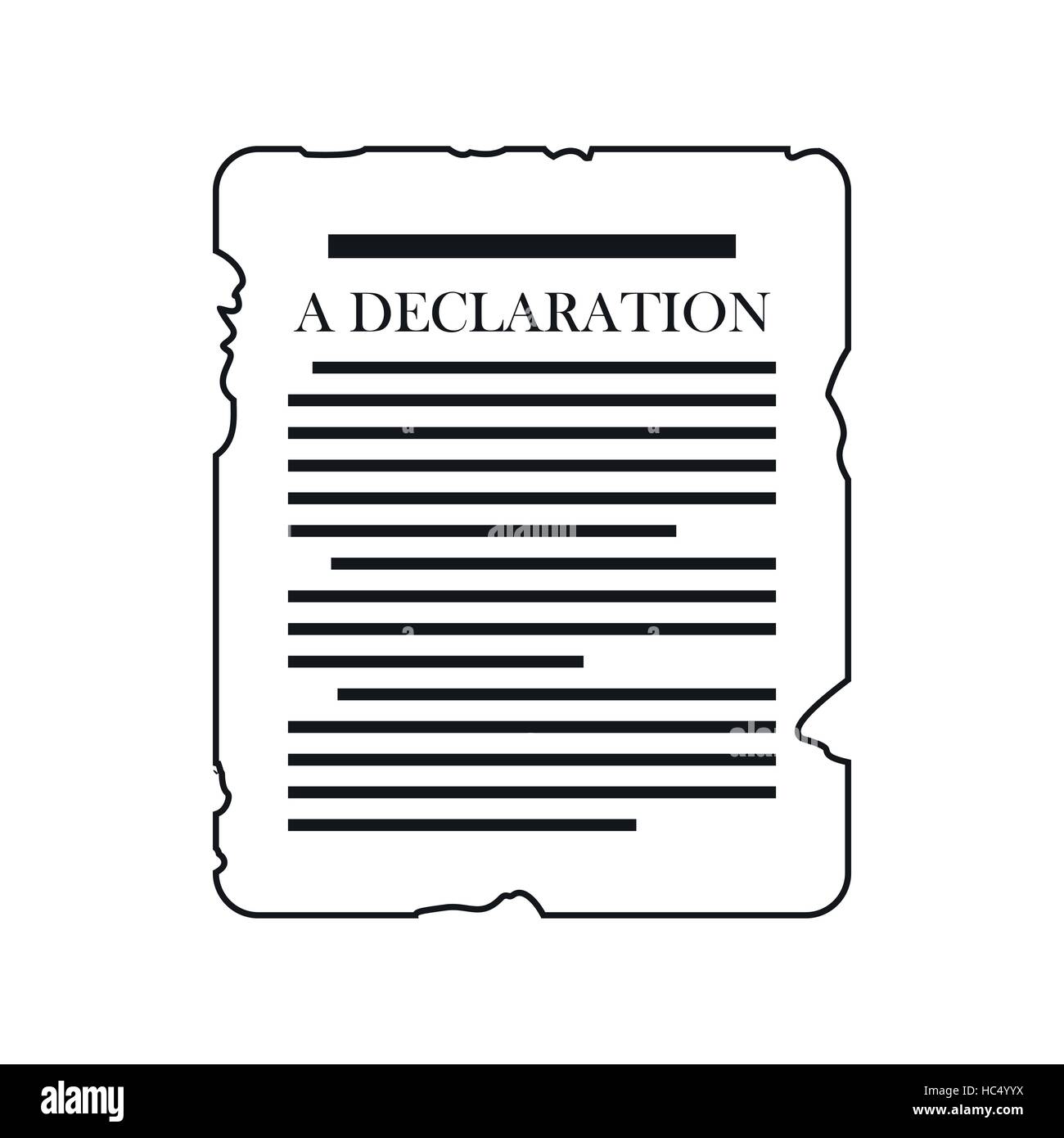Declaration black icon Stock Vector Image & Art - Alamy