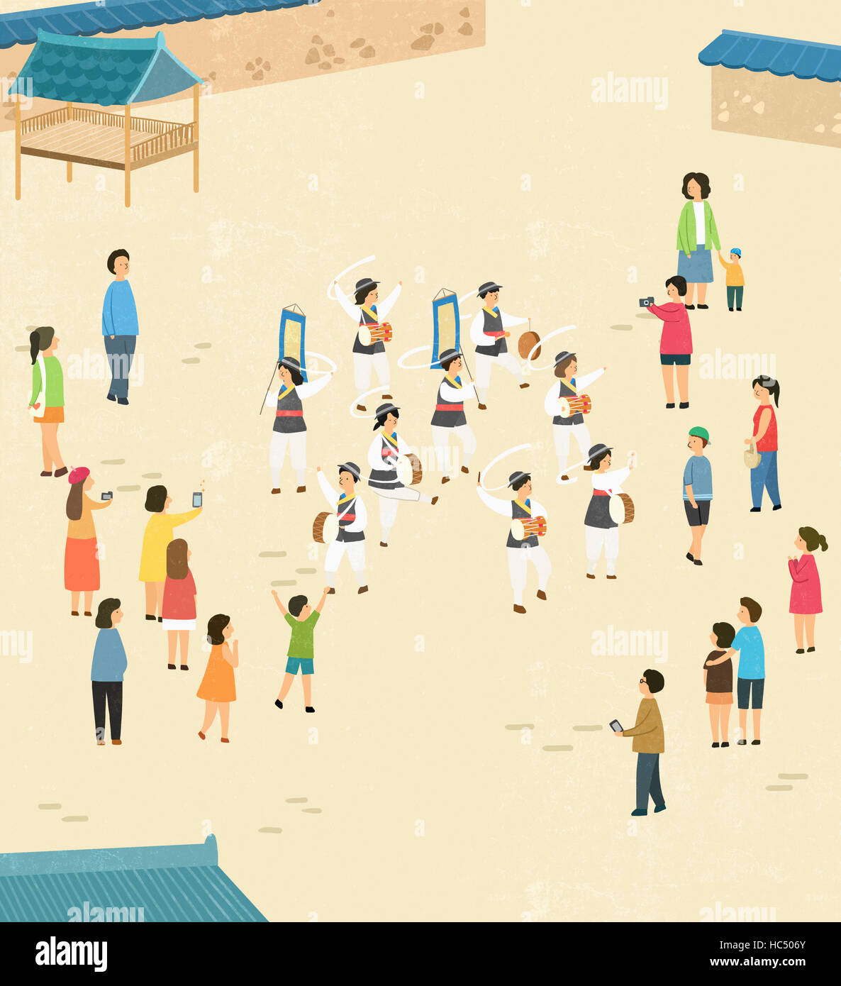 People watching traditional Korean folk play Stock Photo - Alamy