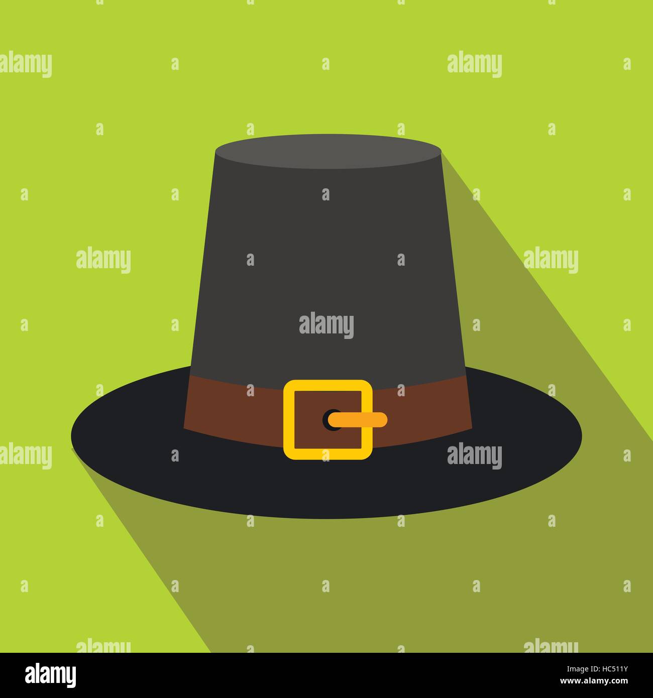 Gorgeous pilgrim hat flat icon with shadow Stock Vector Image & Art - Alamy