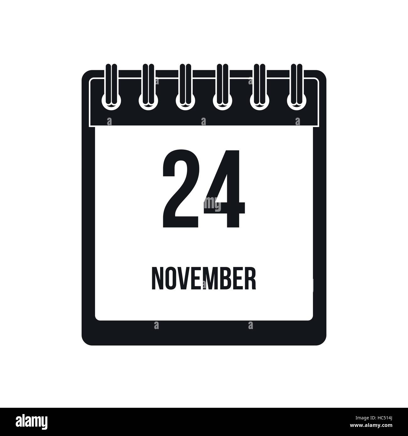 Calendar november 24 icon Stock Vector Image & Art - Alamy