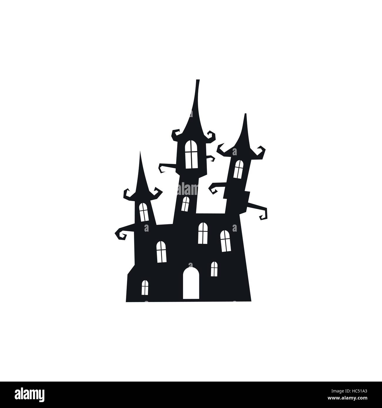 Fairytale castle black silhouette Cut Out Stock Images & Pictures - Alamy