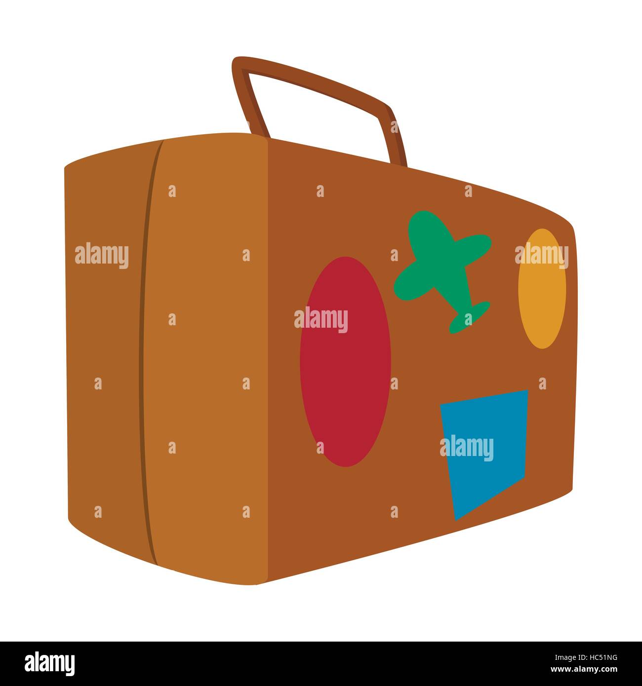 Brown travel suitcase cartoon icon Stock Vector Image & Art - Alamy