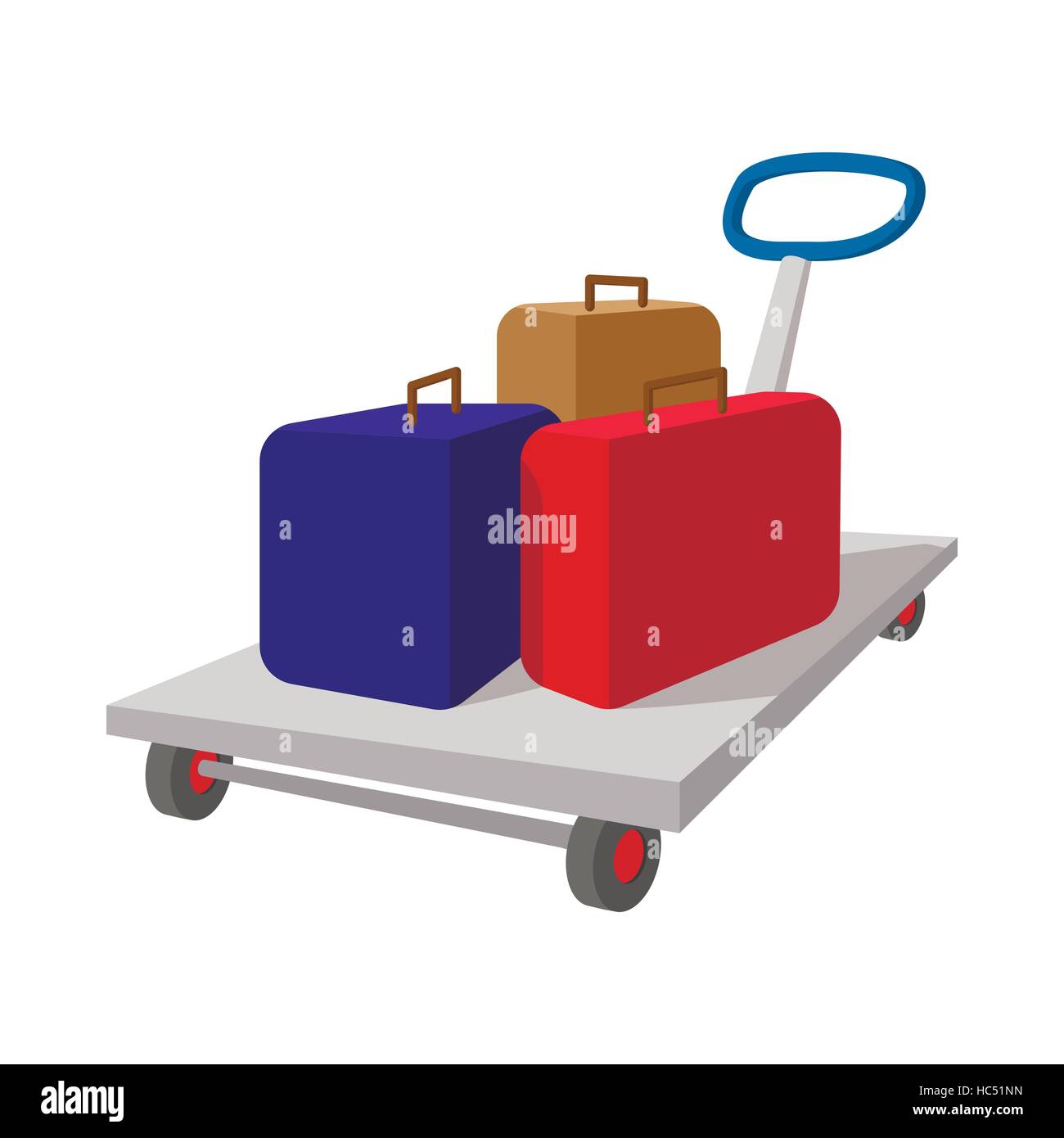 Suitcases on a cart cartoon icon Stock Vector Image & Art - Alamy