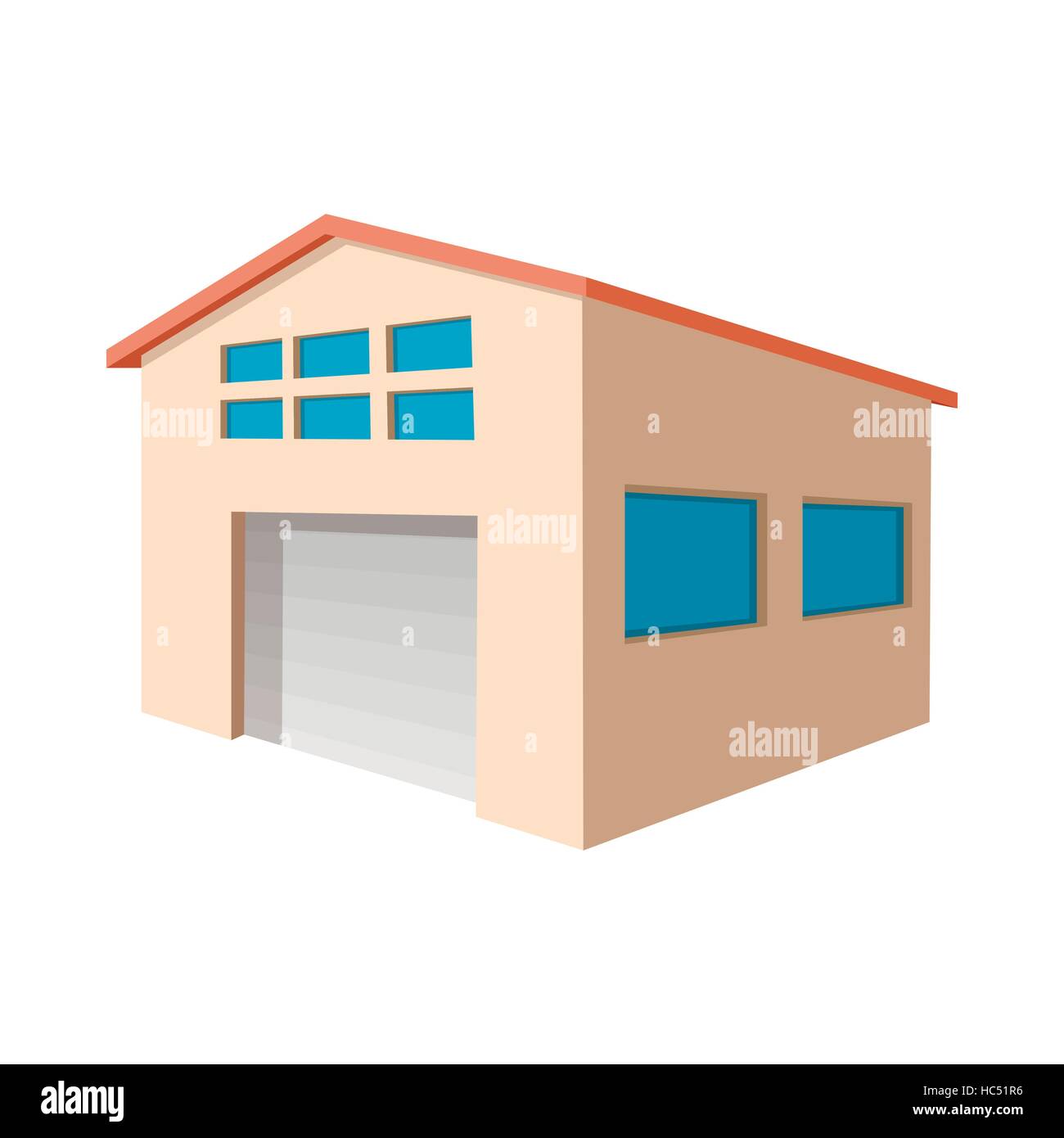 Industrial warehouse with roller door cartoon icon Stock Vector Image ...