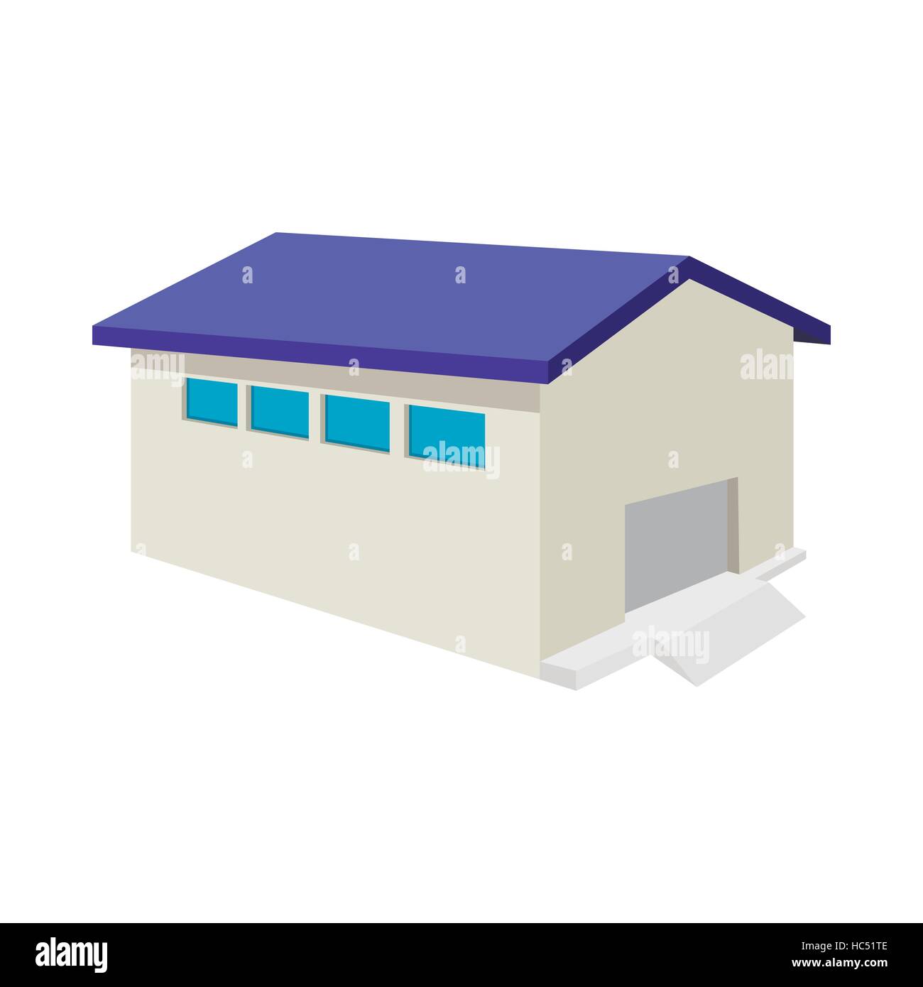 Industrial warehouse with roller door cartoon icon Stock Vector Image ...