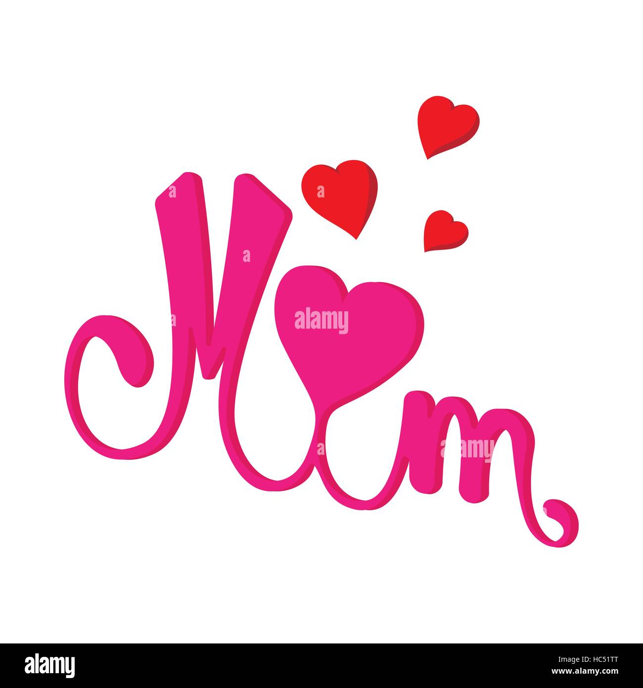 Lettering Mom and hearts cartoon icon Stock Vector Image & Art - Alamy