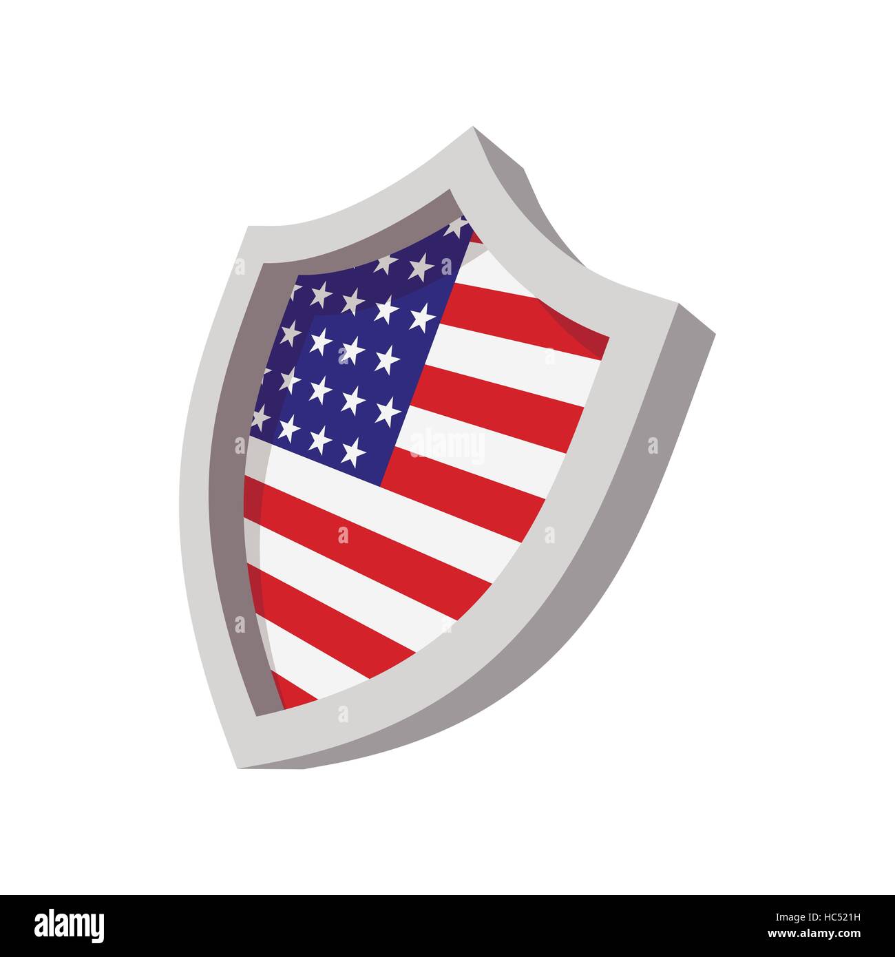 Security shield with american flag color icon Stock Vector Image & Art ...