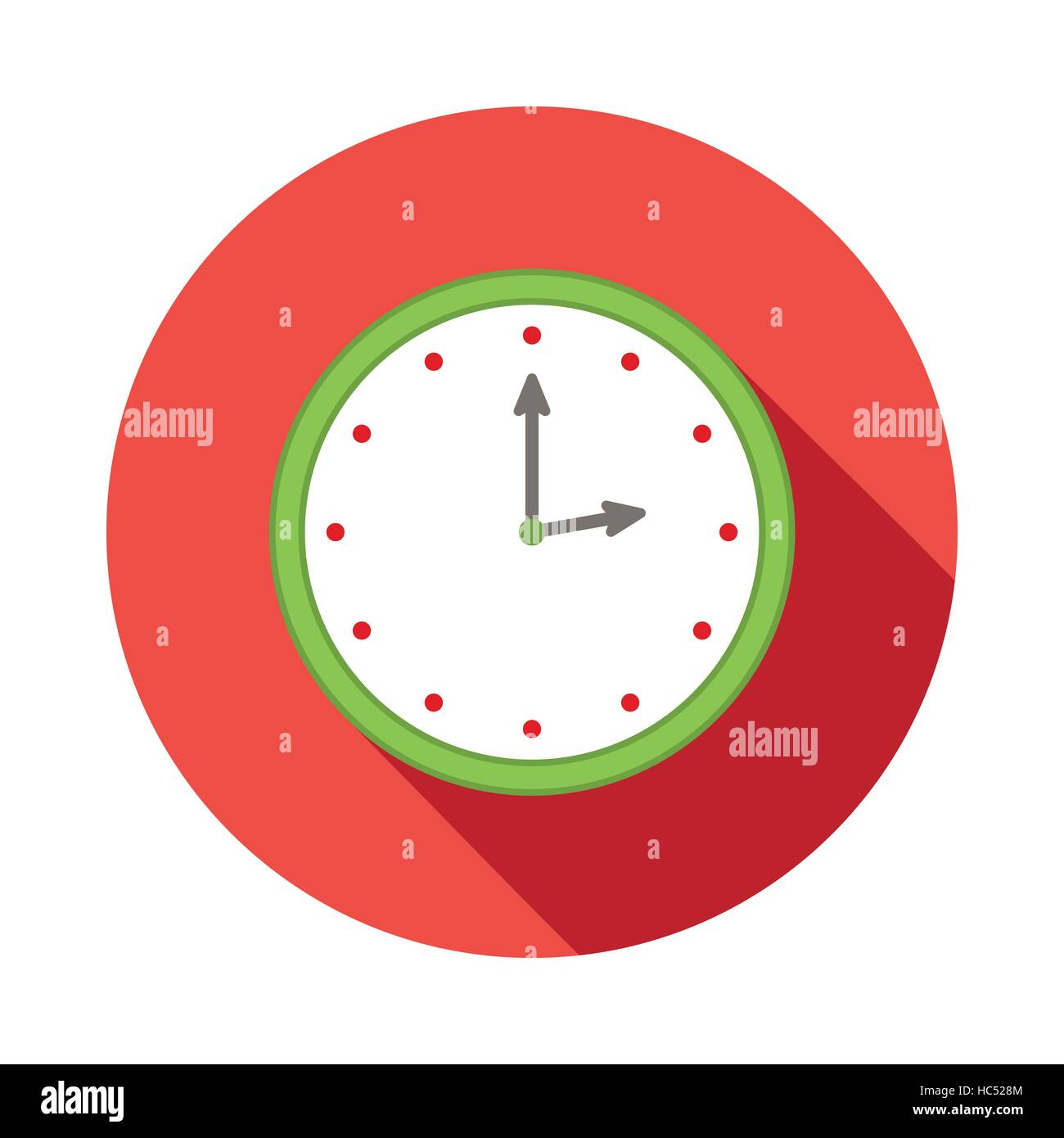 Wall clock icon, flat style Stock Vector Image & Art - Alamy