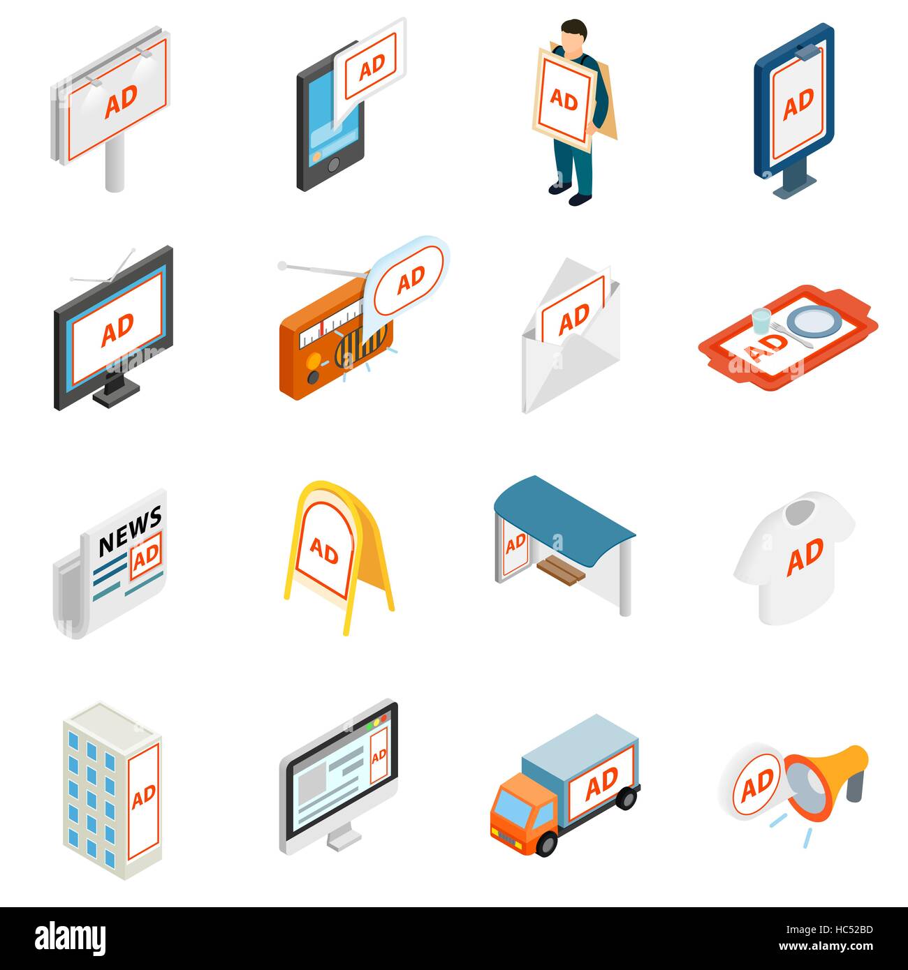 Advertisement icons set Stock Vector Image & Art - Alamy