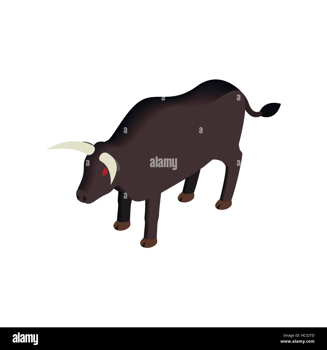 Black bull icon, isometric 3d style Stock Vector Image & Art - Alamy