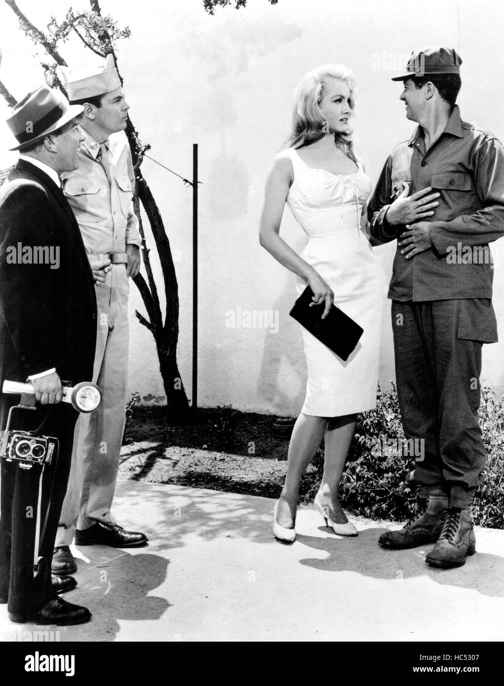 THE ROOKIE, from left, Jerry Lester, Peter Marshall, Julie Newmar ...