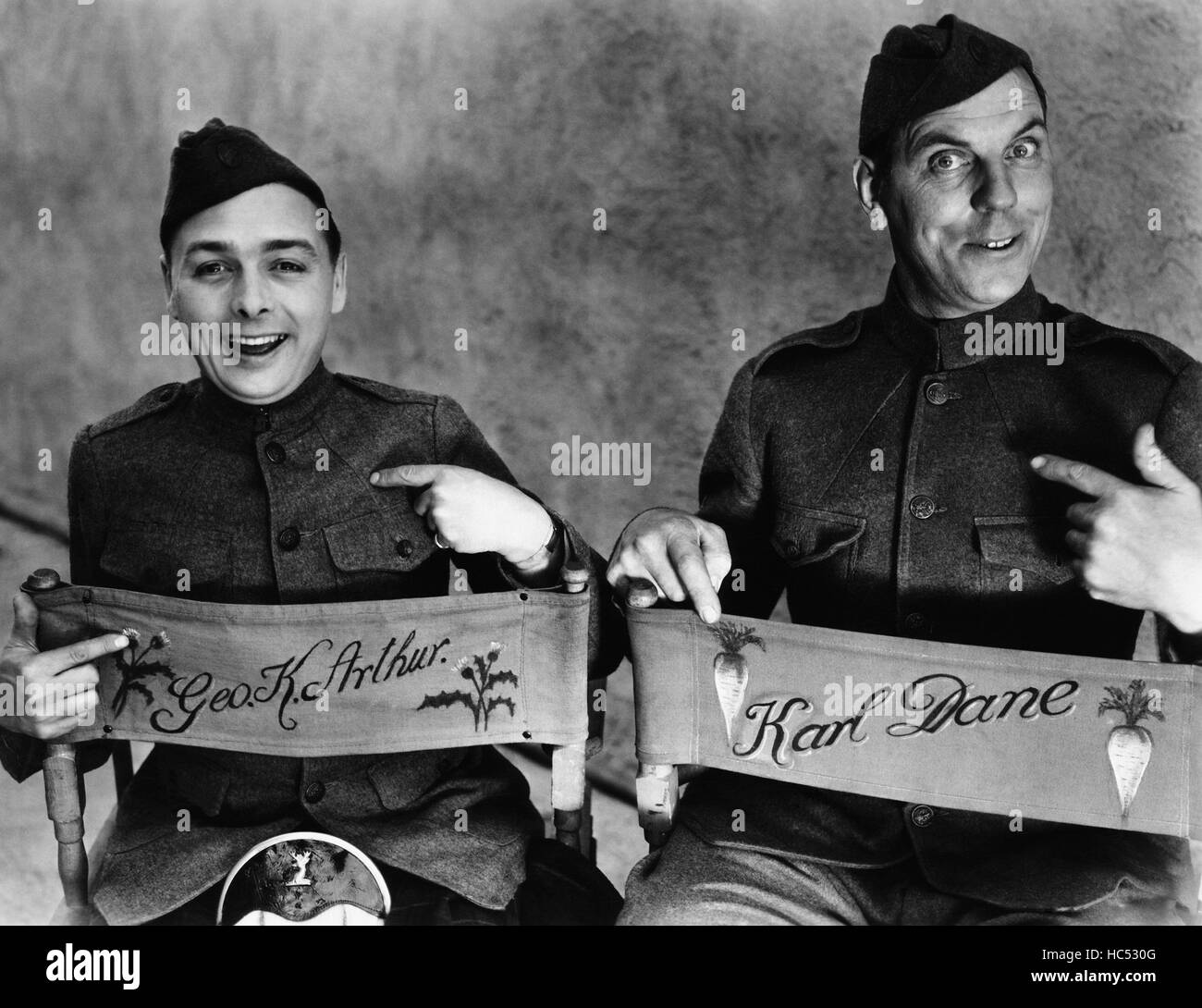 ROOKIES, from left, George K. Arthur, Karl Dane, on-set, 1927 Stock ...