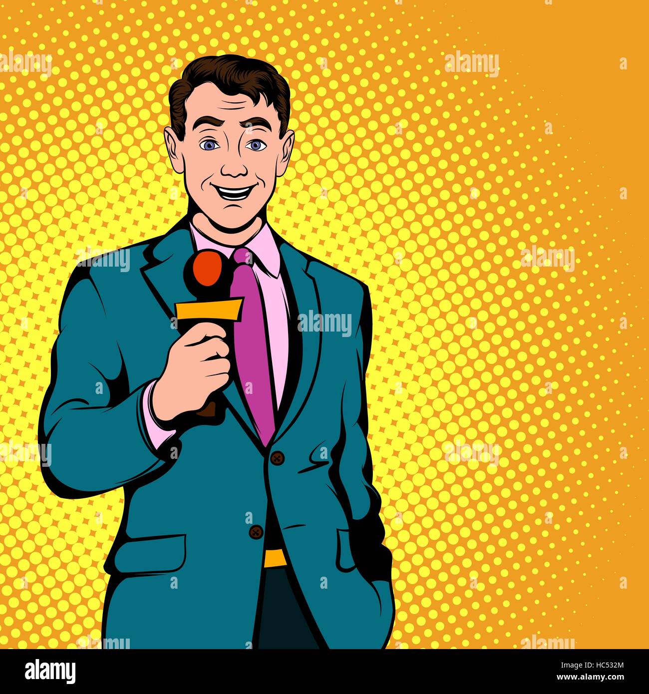 Male hand microphone Stock Vector Images - Alamy