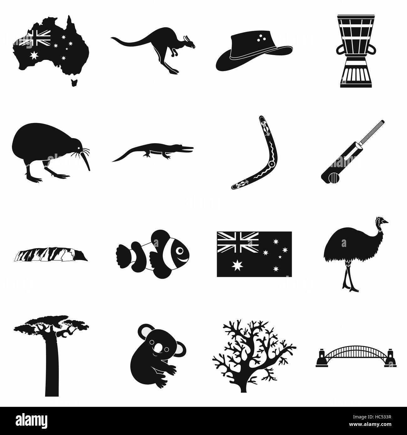 Map of australia koala icons hi-res stock photography and images - Alamy