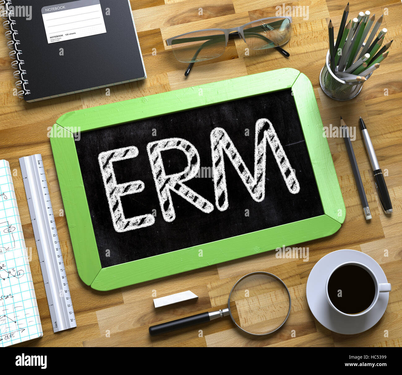 ERM Concept on Small Chalkboard. 3D Stock Photo - Alamy