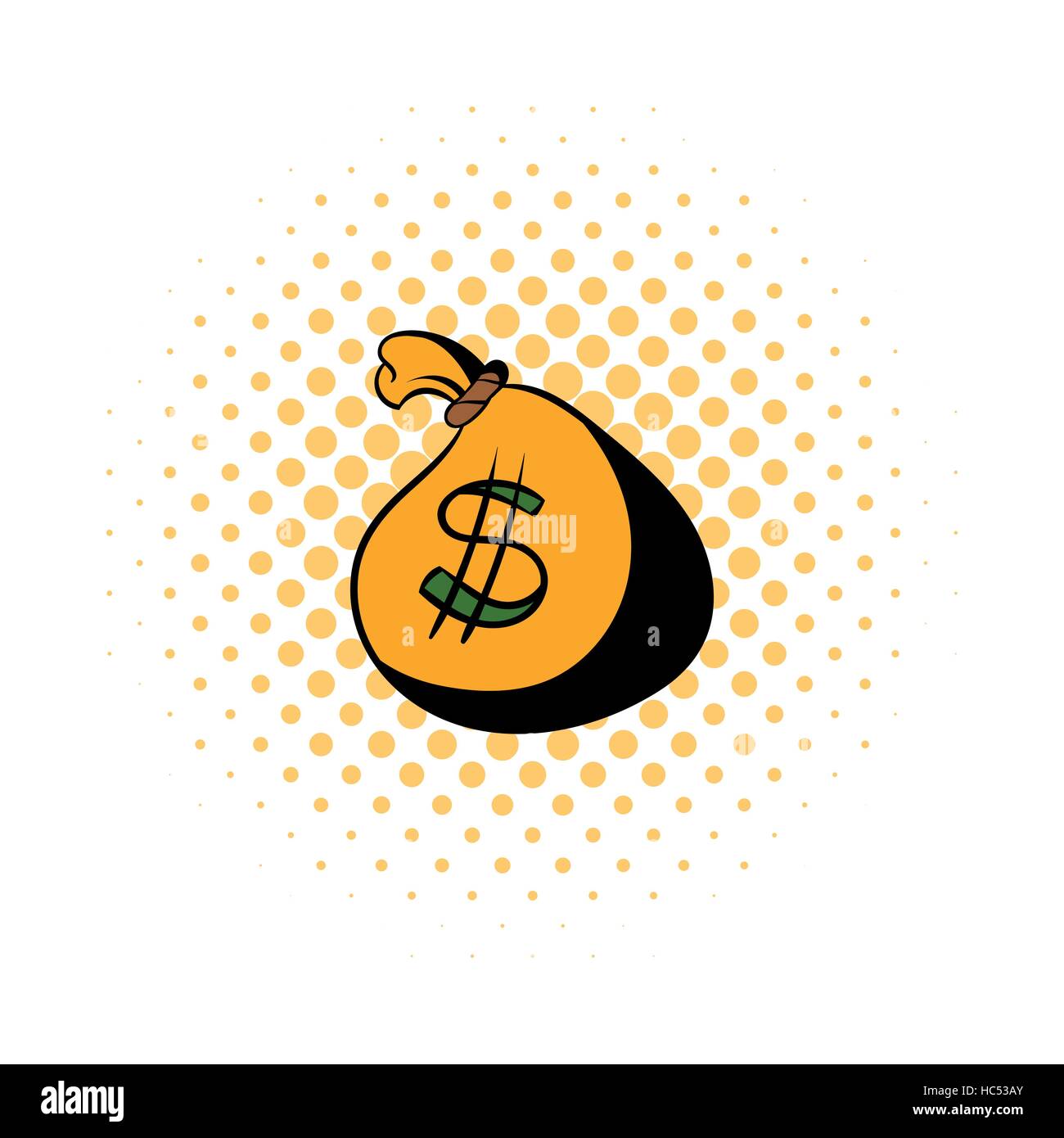Money bag or sack icon, comics style Stock Vector Image & Art - Alamy