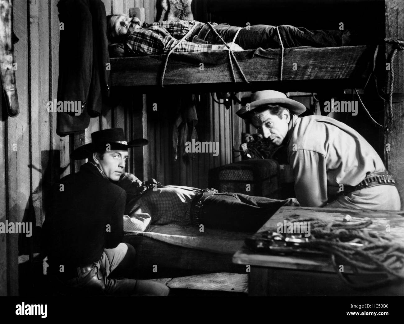 ROBBERS' ROOST, from left, below, George Montgomery, Richard Boone ...