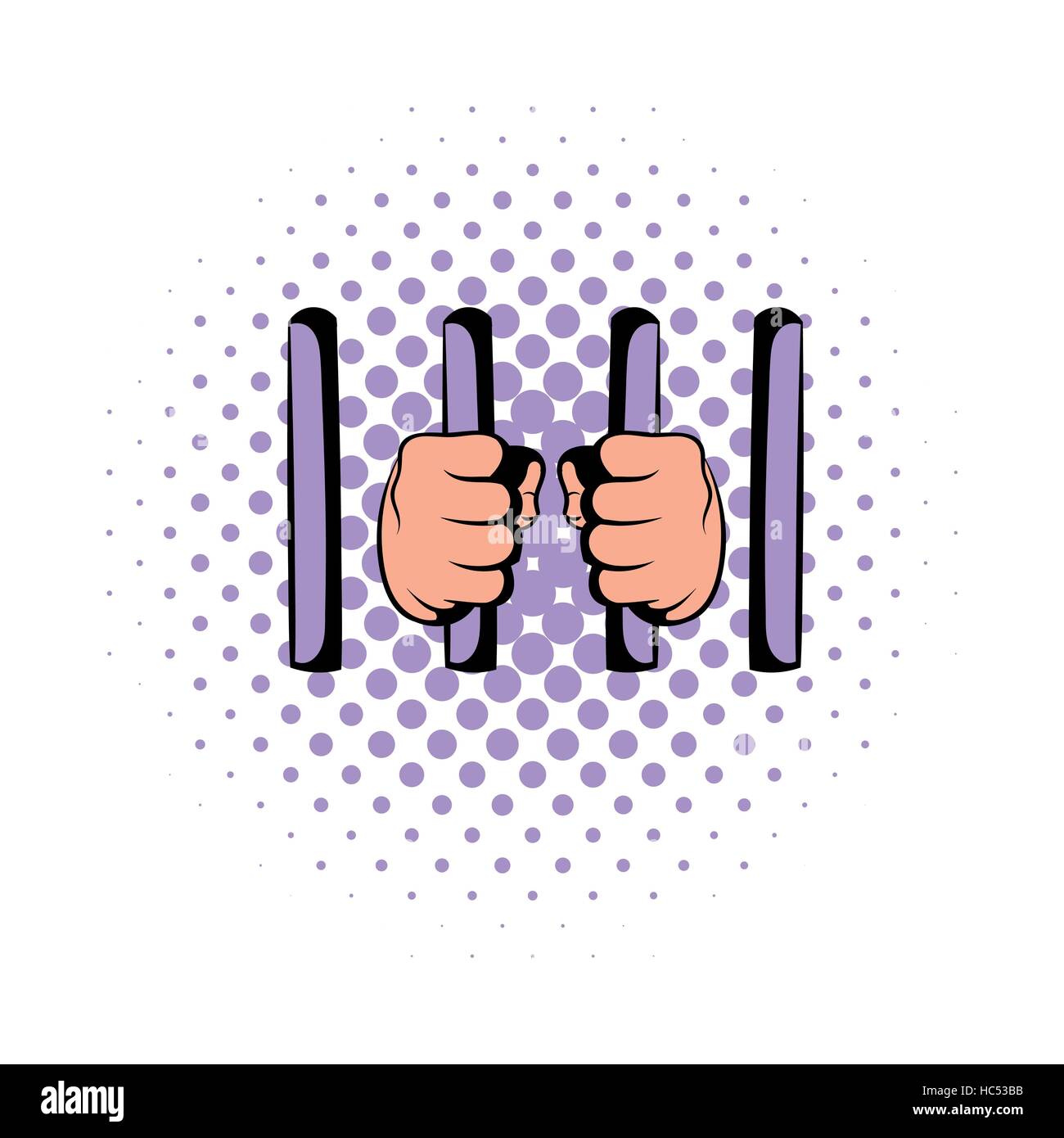Male prisoner behind bars Cut Out Stock Images & Pictures - Alamy