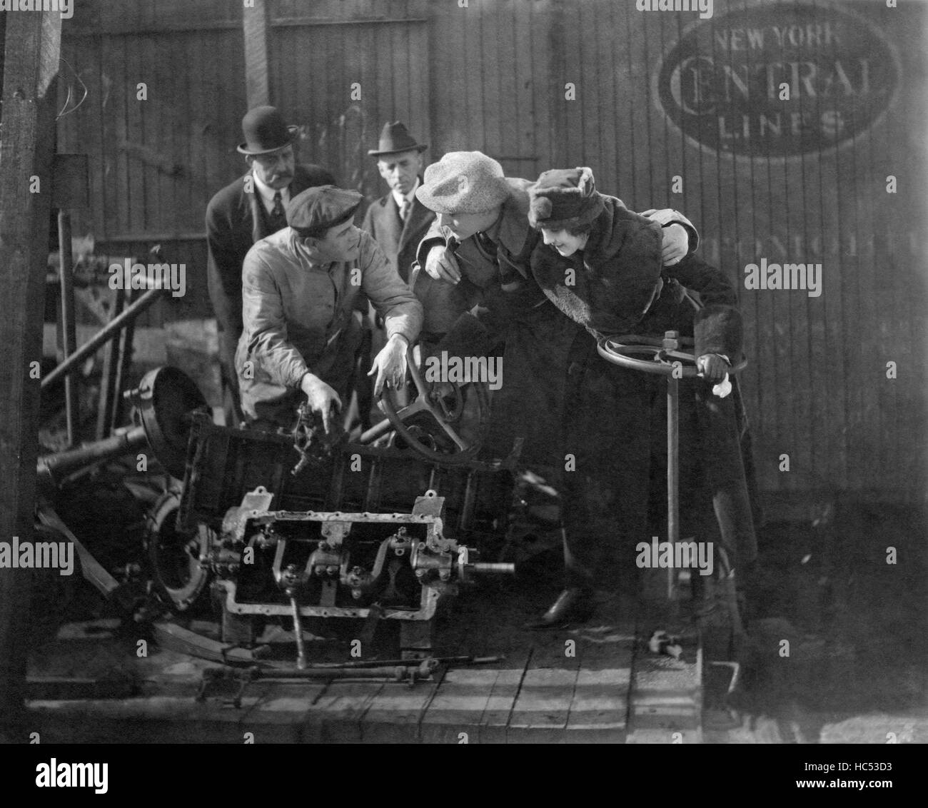THE ROARING ROAD, Theodore Roberts, (back, left), Clarence Geldart ...