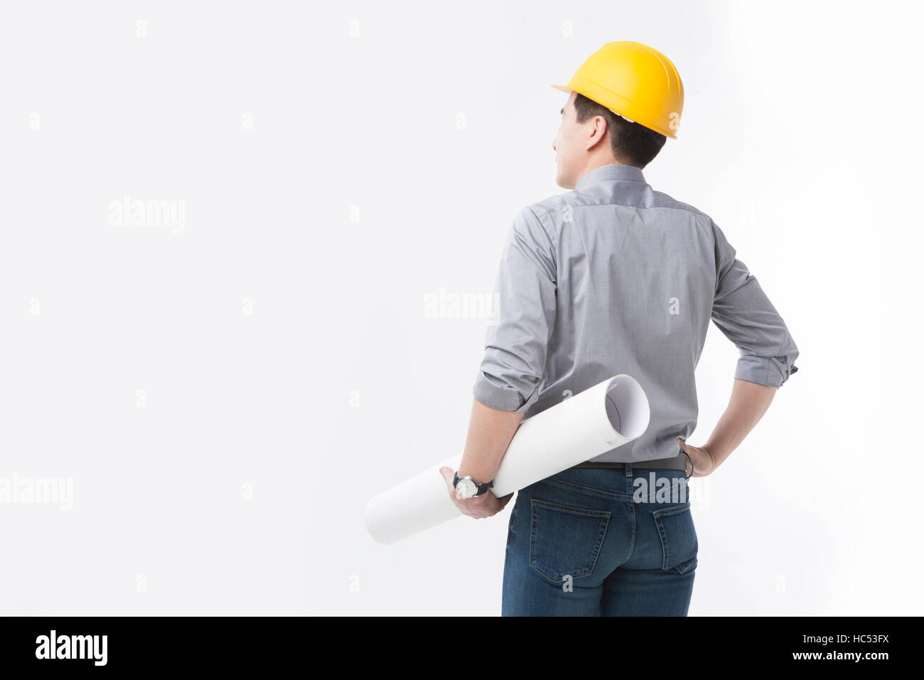 Back of middle aged architect Stock Photo - Alamy