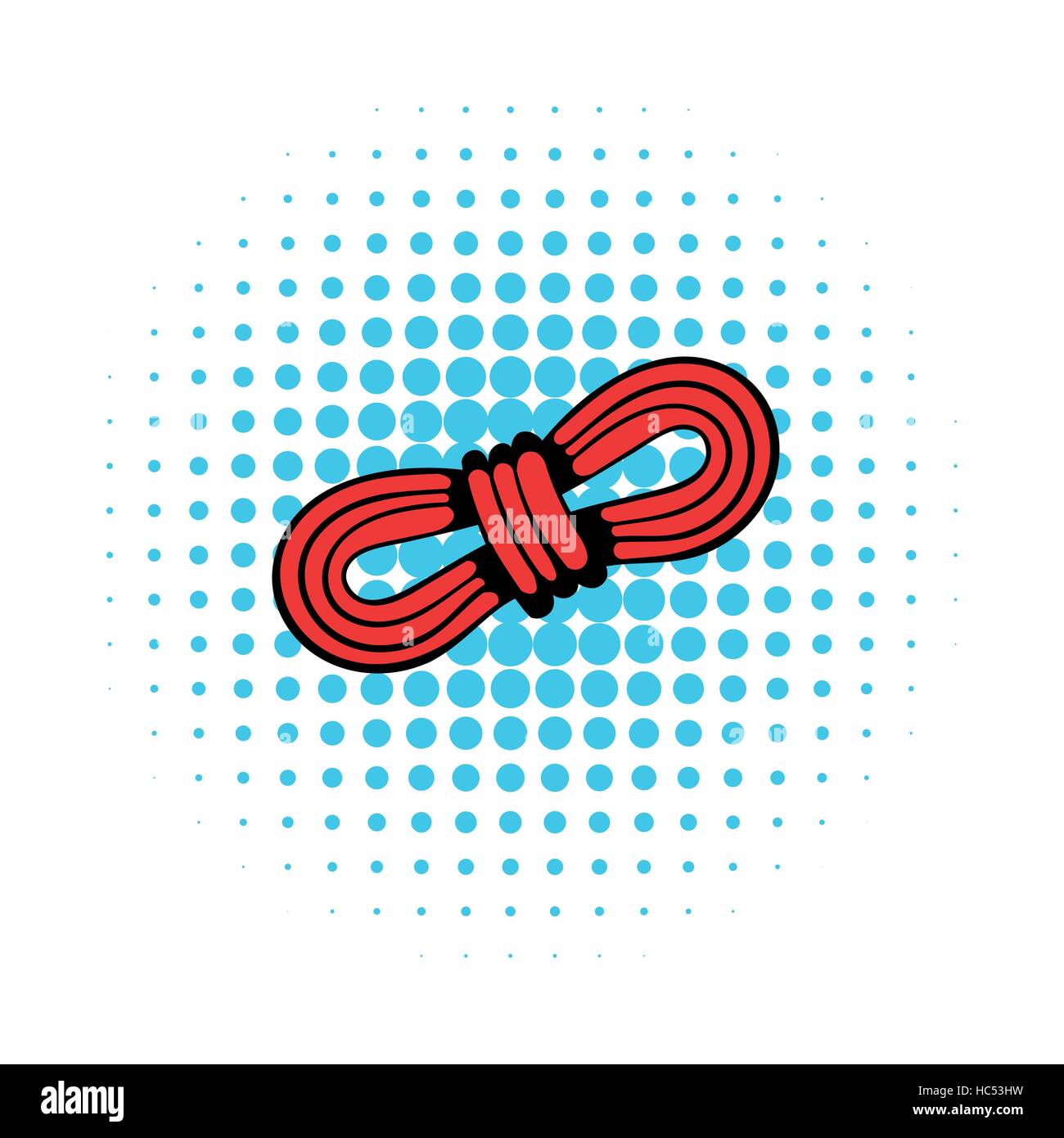 Red rope and carabiners icon, in comics style Stock Vector Image & Art ...