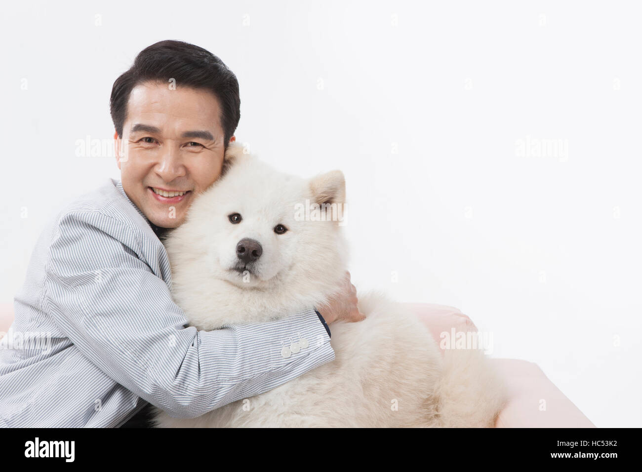 Dog man portrait hi-res stock photography and images - Alamy