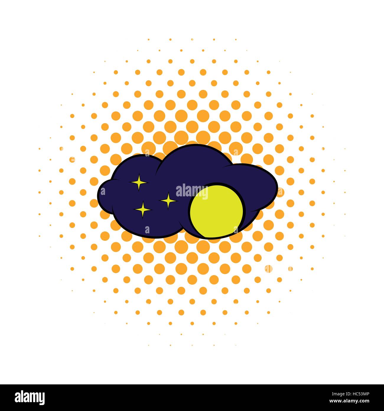 Full moon icon, comics style Stock Vector Image & Art - Alamy