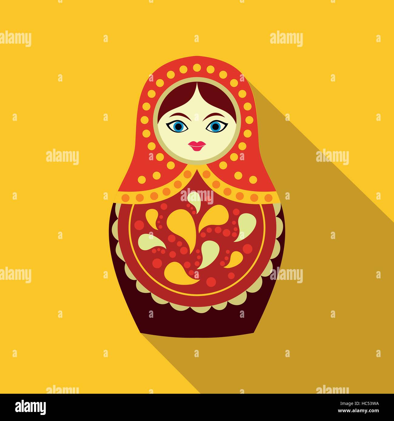 Russian matryoshka icon, flat style Stock Vector Image & Art - Alamy