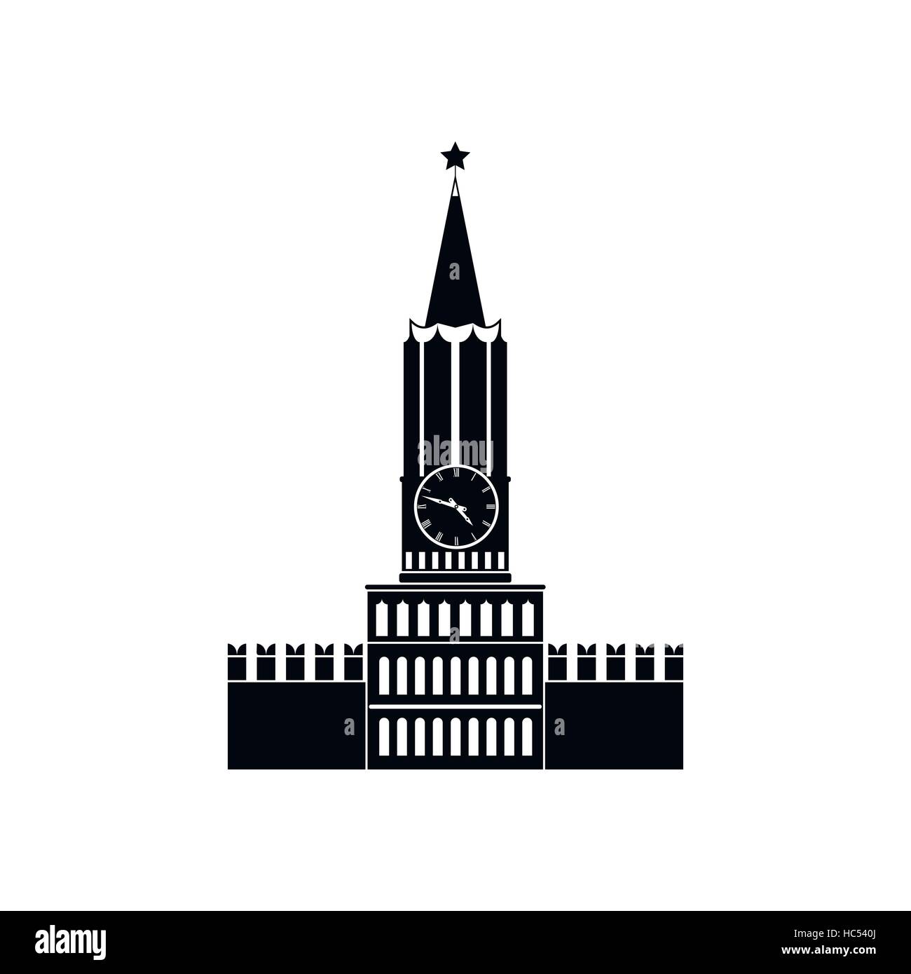 Spasskaya tower of Moscow Kremlin icon Stock Vector Image & Art - Alamy