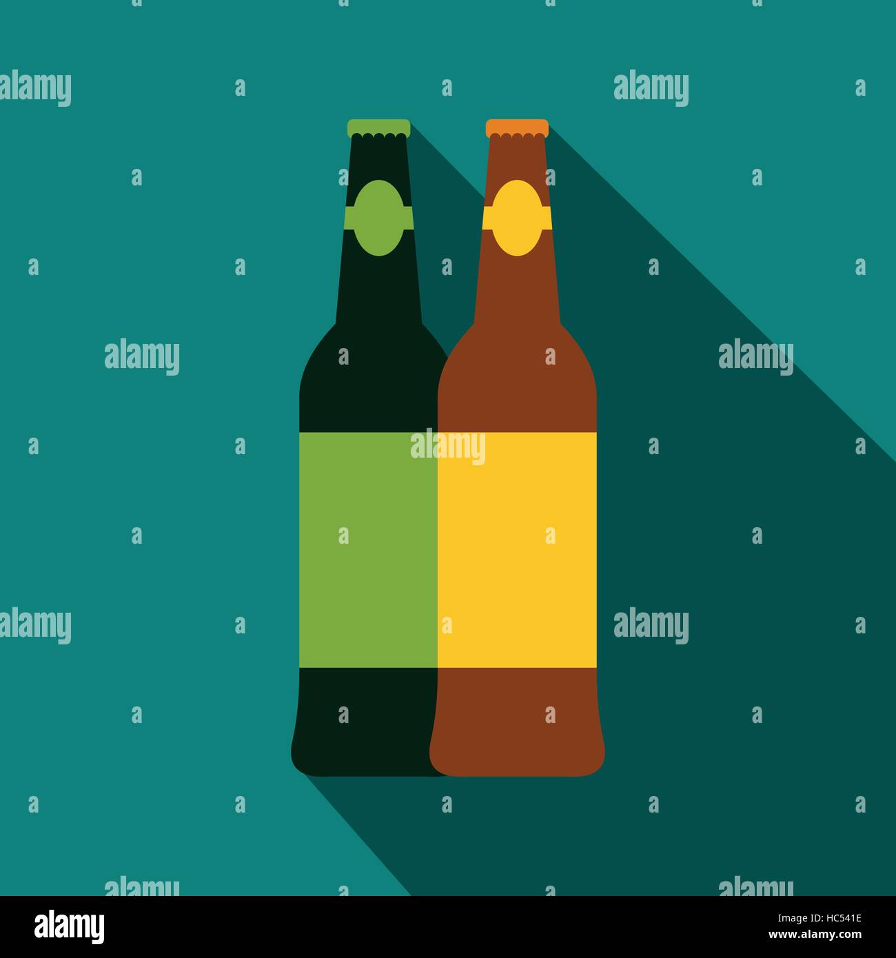 Two bottles beer in Stock Vector Images - Alamy