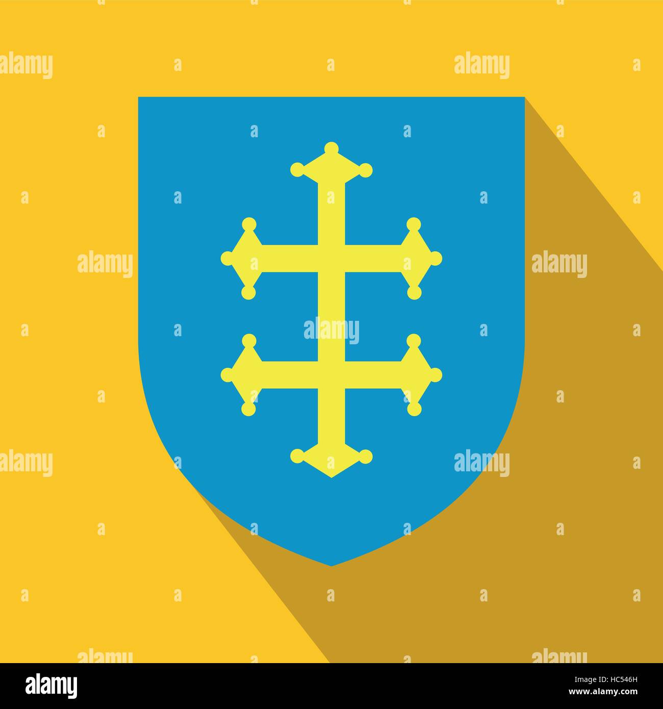 Heraldic cross of France on a shield icon Stock Vector Image & Art - Alamy