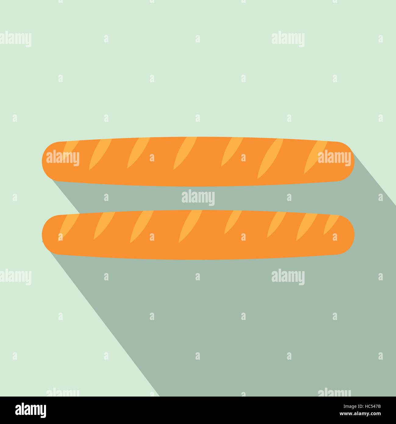 Two french baguettes icon, flat style Stock Vector Image & Art - Alamy
