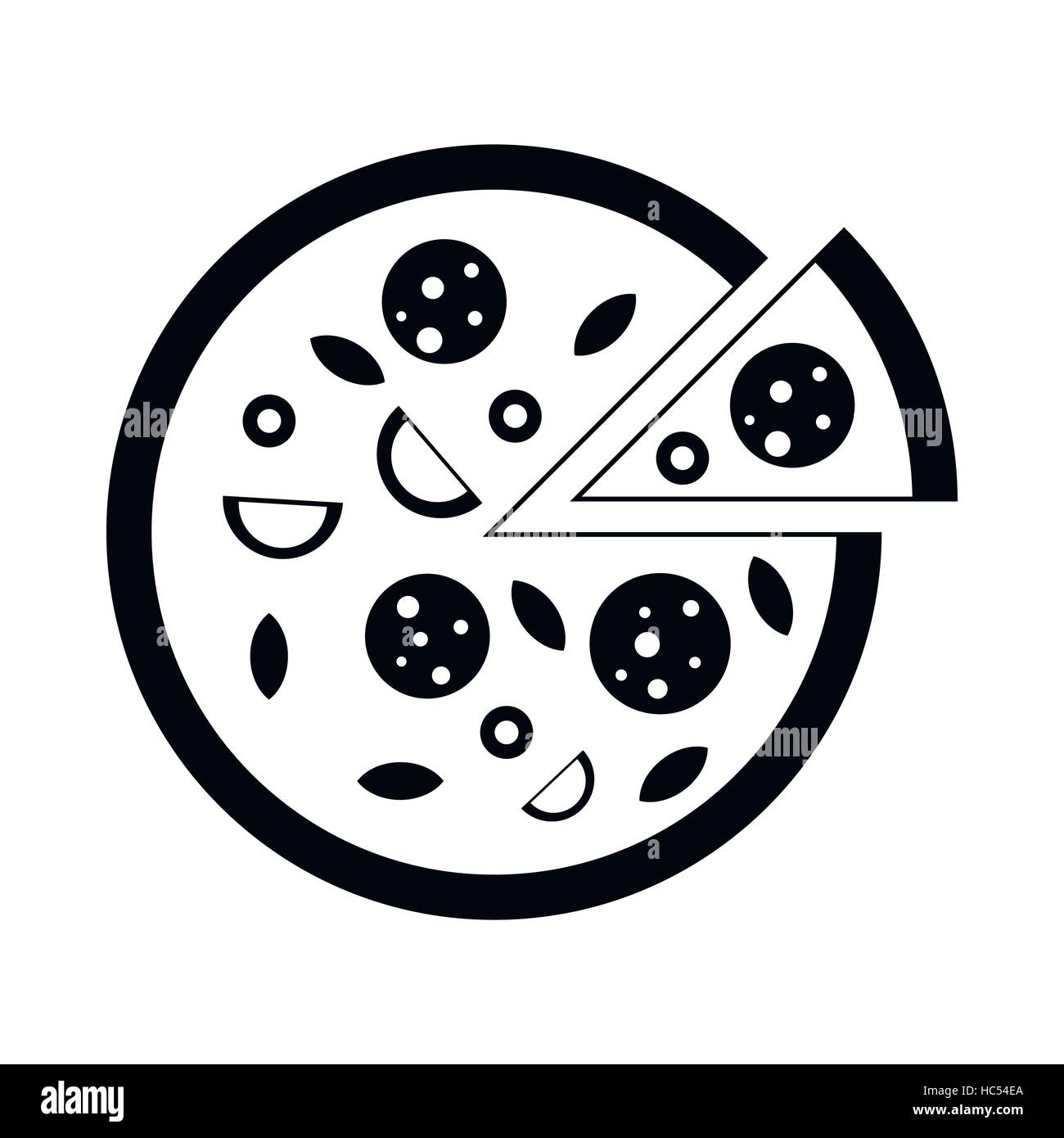 Slice pizza icon simple style Stock Vector Images - Alamy