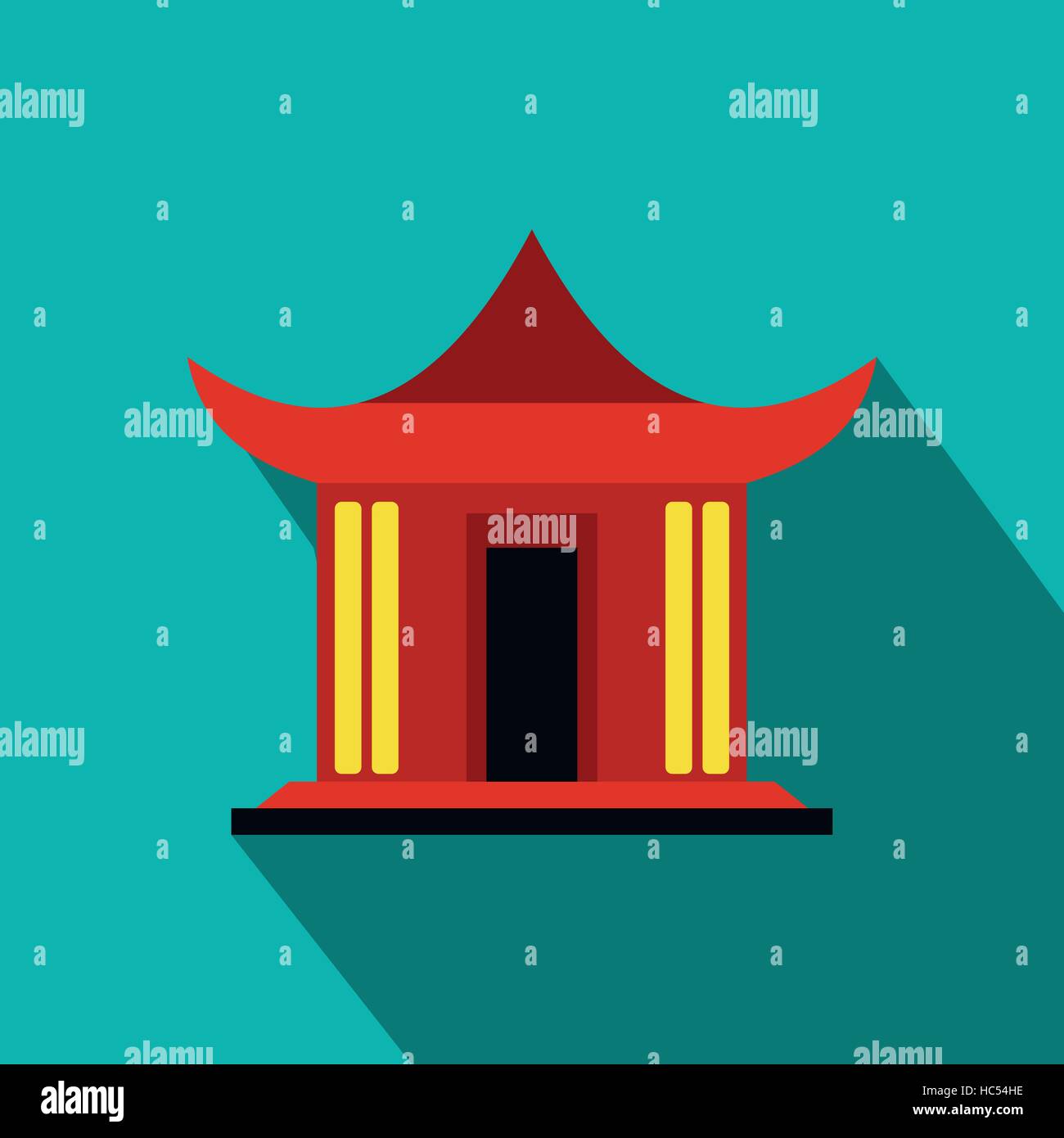 Traditional Chinese House icon, flat style Stock Vector Image & Art - Alamy
