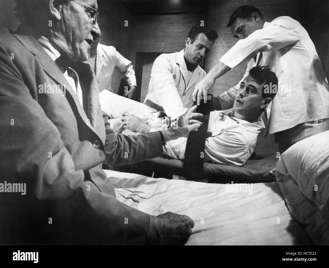 SECONDS, Will Geer (far left), Rock Hudson (being strapped on gurney ...