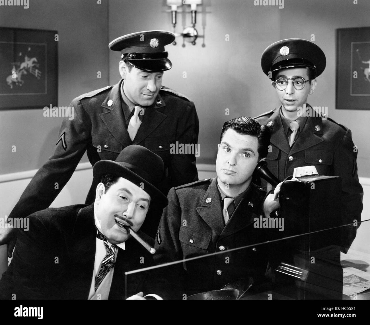 SEVEN DAYS' LEAVE, from left, Harold Peary, Buddy Clark, Peter Lind ...