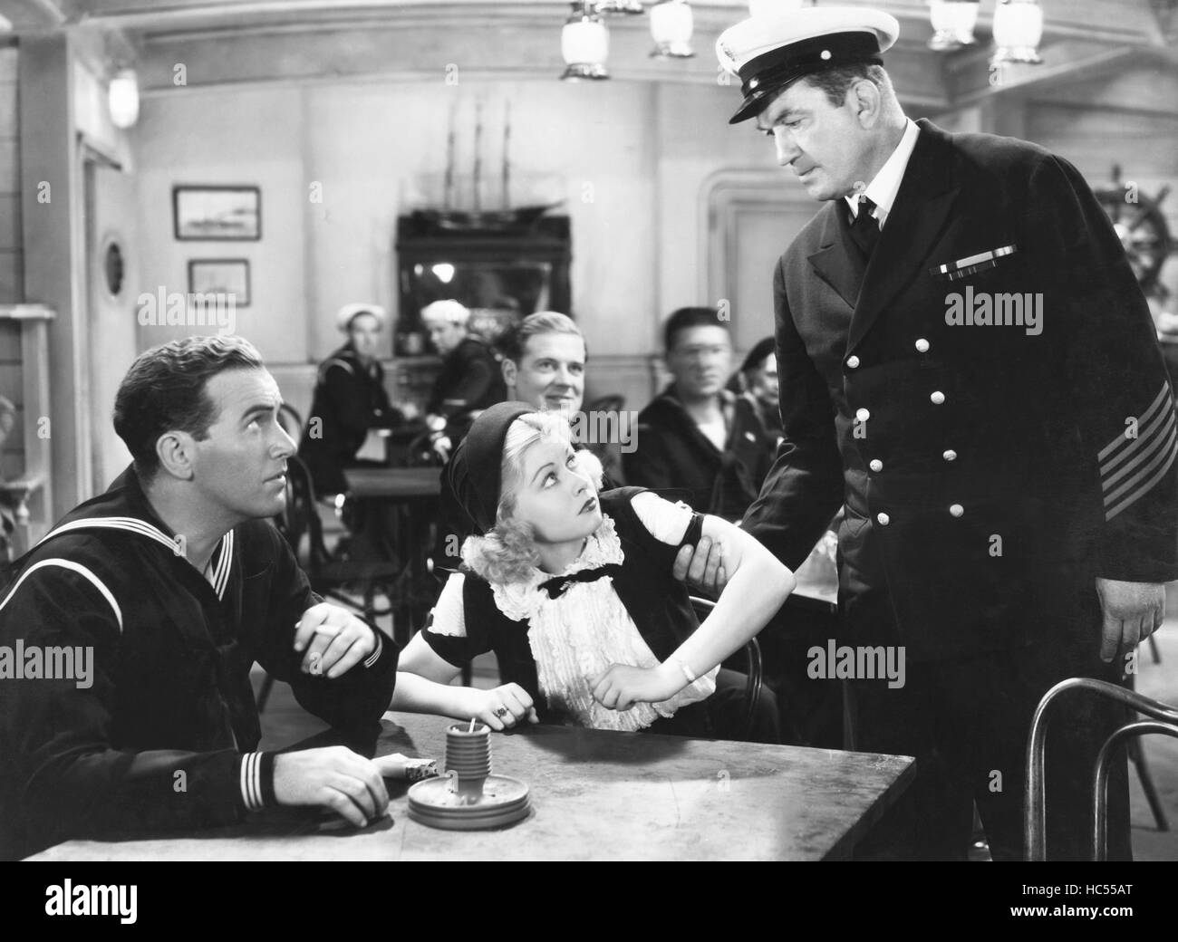 SEA DEVILS, from left: Preston Foster, Barbara Pepper, Victor McLaglen, 1937 Stock Photo - Alamy