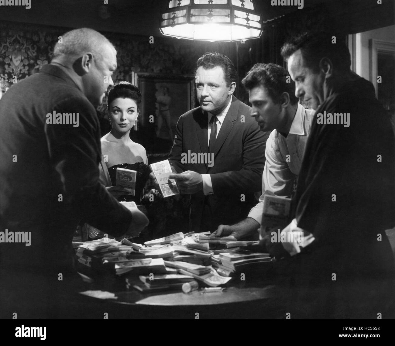 SEVEN THIEVES, Berry Kroeger, Joan Collins, Rod Steiger, Michael Dante ...